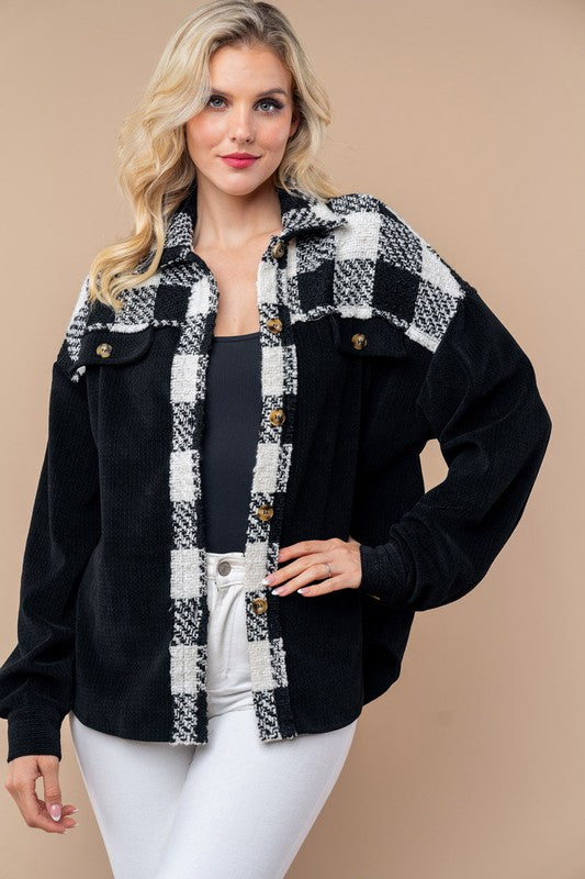Black & Plaid Shacket – Curvy Flamingo Boutique